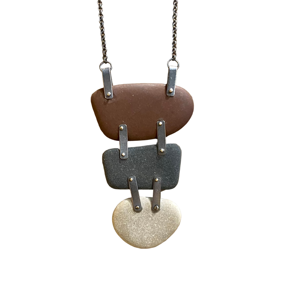 Rivet Linked Rock Necklace by Jennifer Nunnelee – Outside the Lines Art ...