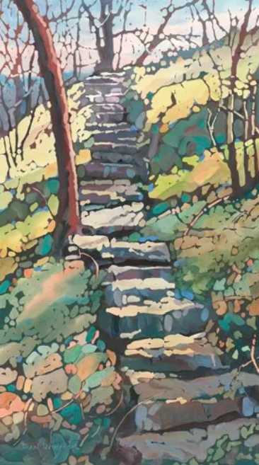 Old Stone Steps Reproduction by Dan Wiemer – Outside the Lines Art Gallery