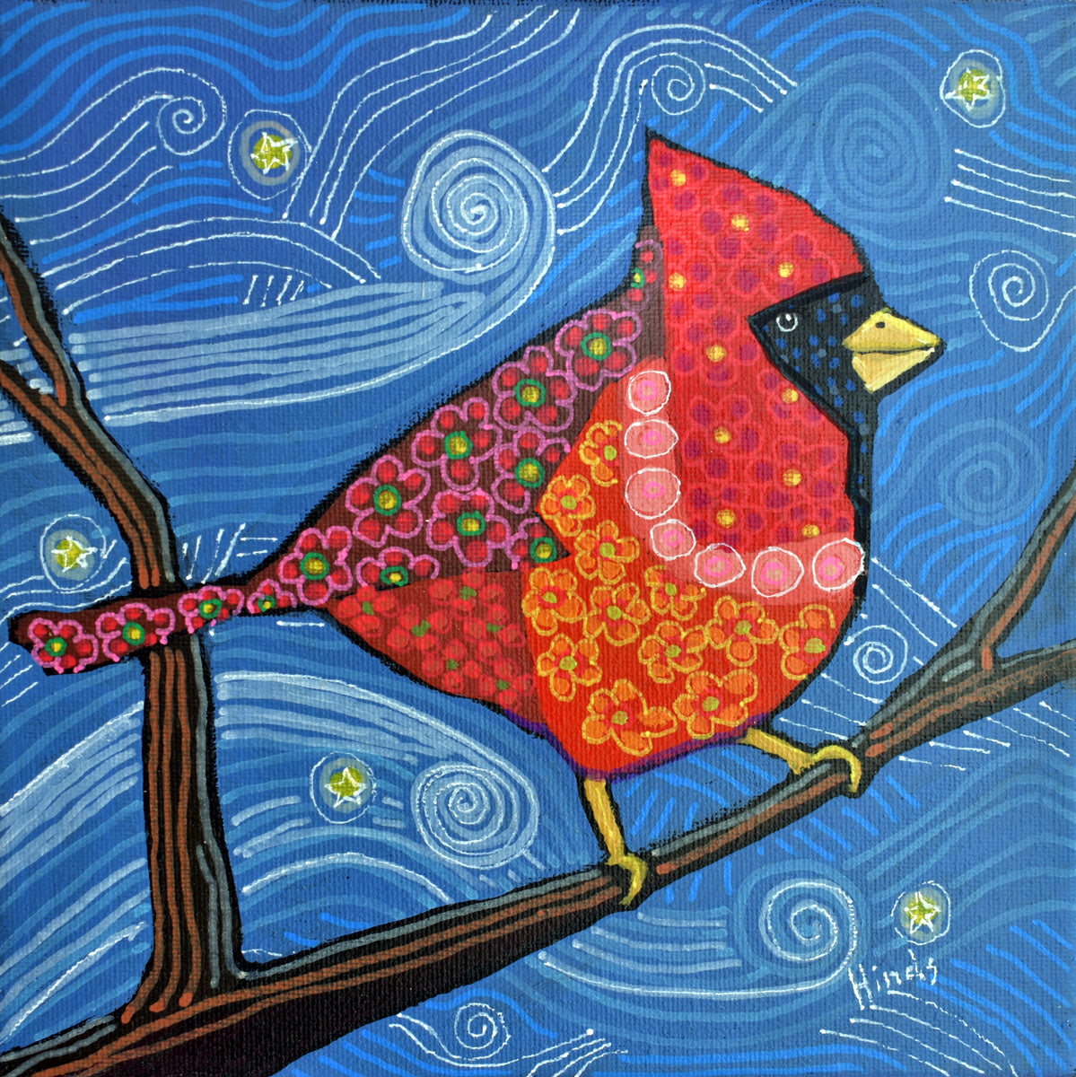 Abstract Cardinal by David Hinds – Outside the Lines Art Gallery