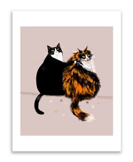 Cat Buddies Print by Jamie Shelman – Outside the Lines Art Gallery