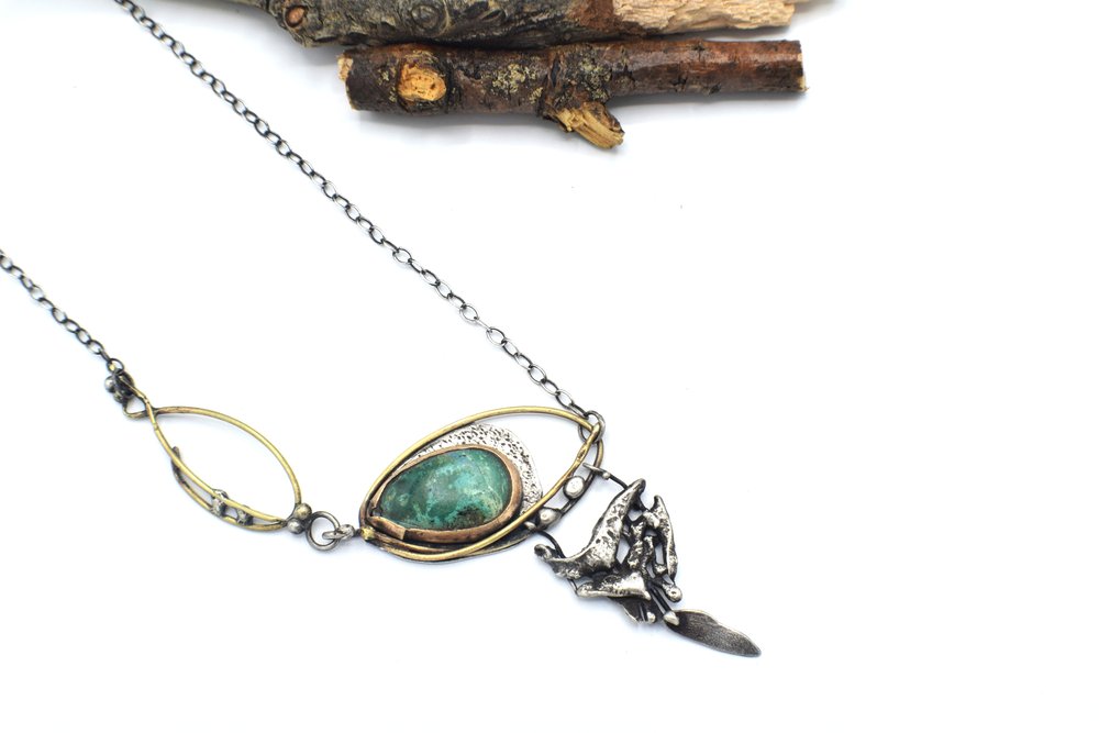 Chrysocolla Necklace by Amber Carlin – Outside the Lines Art Gallery