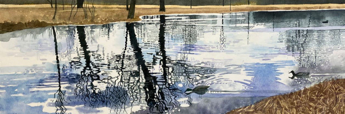 Duck Pond, March Evening by Brian McCormick – Outside the Lines Art Gallery