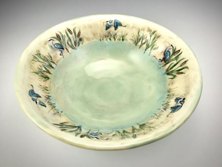 Heron Bowl by Jen Stein – Outside the Lines Art Gallery