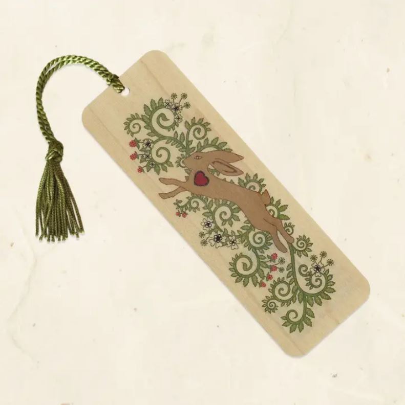 Leaping Hare Wood Bookmark by Little Gold Fox Designs – Outside the ...