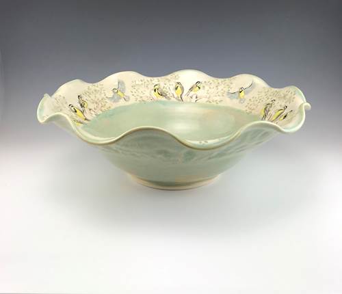 Meadowlarks Bowl by Jen Stein – Outside the Lines Art Gallery