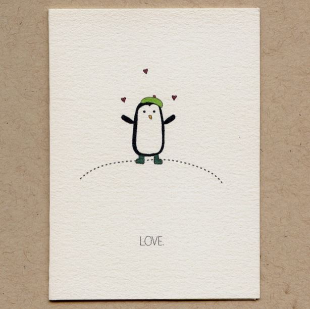 Penguin Love Enclosure Card by Beth Mueller – Outside the Lines Art Gallery