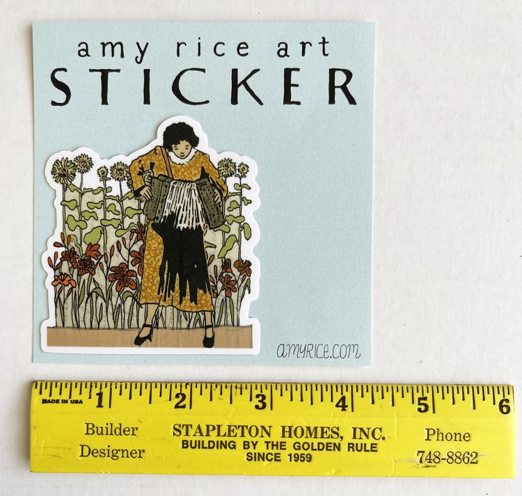 Play Music Sticker by Amy Rice – Outside the Lines Art Gallery