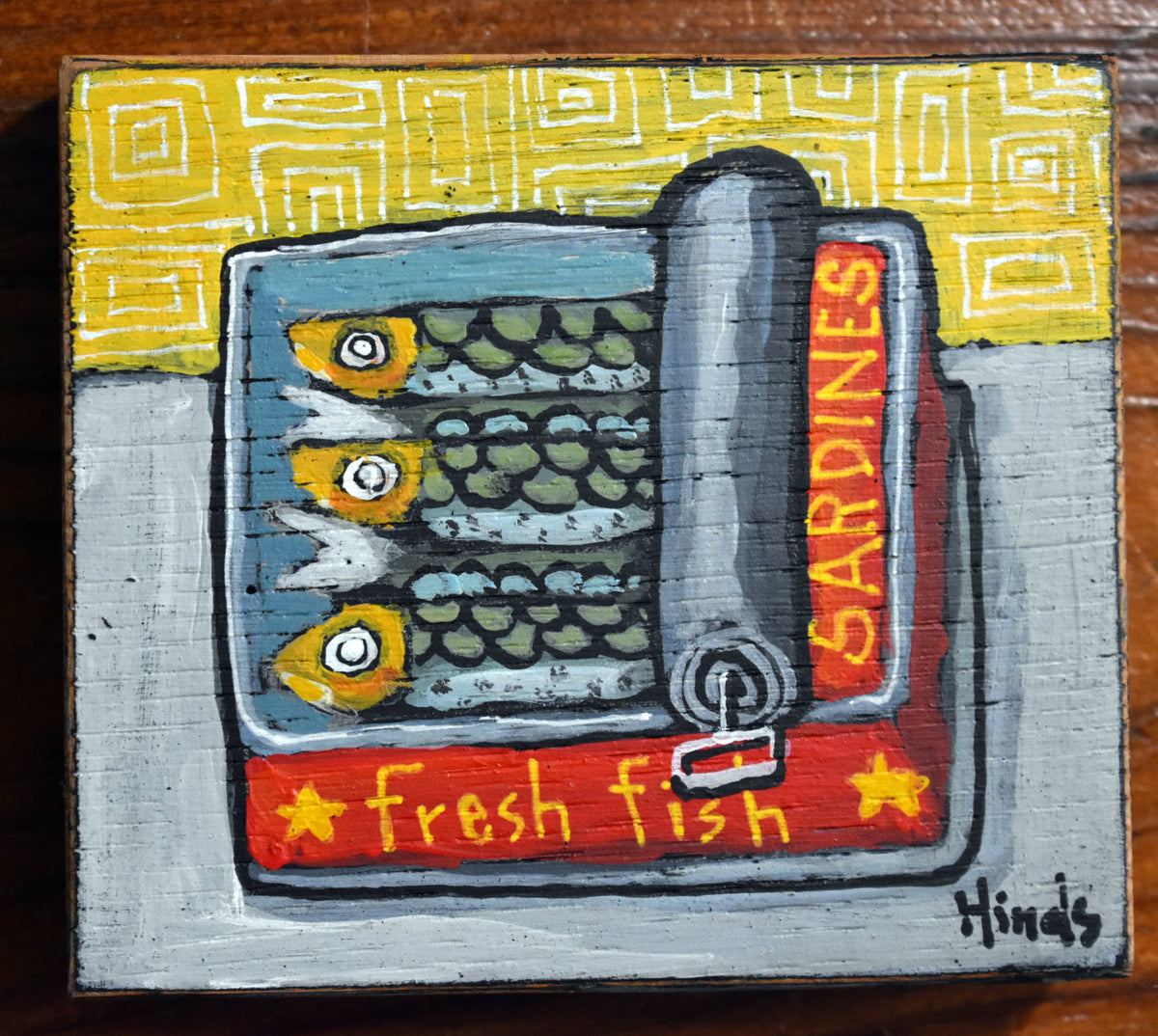 Sardines Tin Block by David Hinds – Outside the Lines Art Gallery