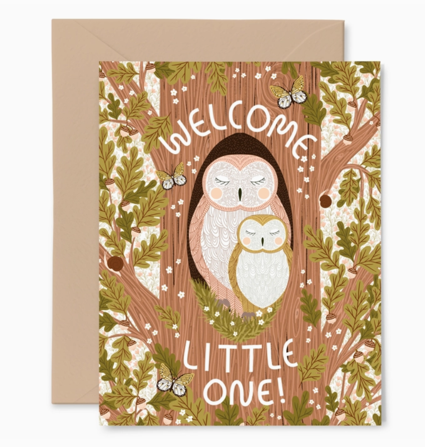 Welcome Little One Baby Greeting Card by Gingiber – Outside the Lines ...