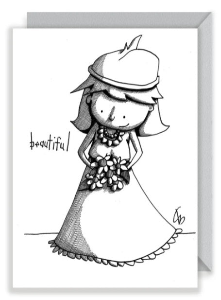 Beautiful Bride Greeting Card by Keith Huie – Outside the Lines Art Gallery