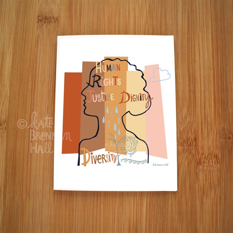 Human Rights Card by Kate Brennan Hall – Outside the Lines Art Gallery