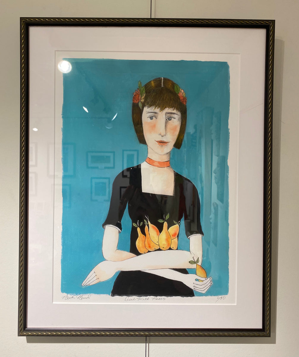 Girl with Pears Reproduction by Beth Bird – Outside the Lines Art Gallery