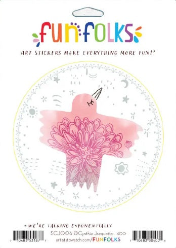 Pink Bird Sticker from Artists to Watch – Outside the Lines Art Gallery