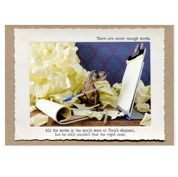 T. Rex Writing Greeting Card by Jamie Redmond – Outside the Lines Art ...